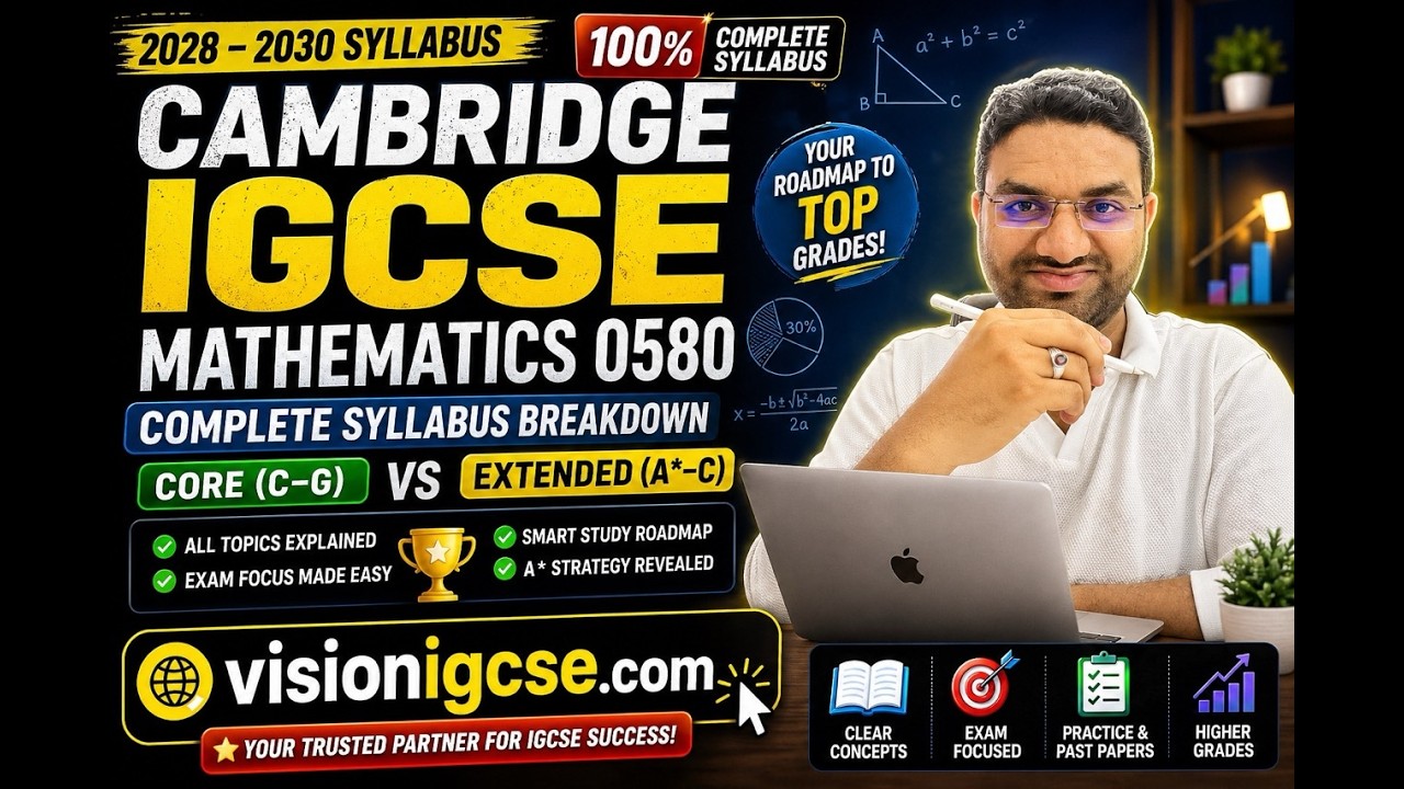 Cambridge IGCSE Mathematics 0580 (2028–2030) Core Syllabus | visionigcse.com