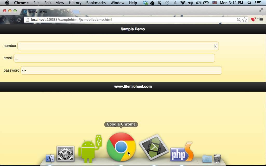 jQueryMobile Input Text Types