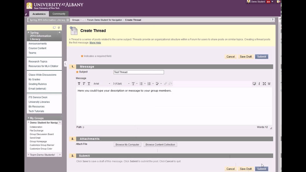 Group Discussions: Creating threads and forums