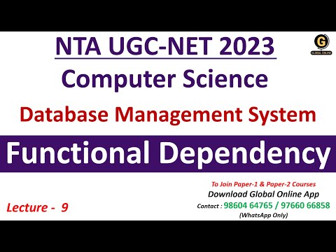 Functional Dependency in DBMS Video Lecture - Crash Course for UGC NET Computer science