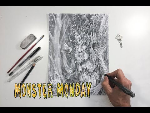 Monster Monday - Drawing an Ent Tree Creature