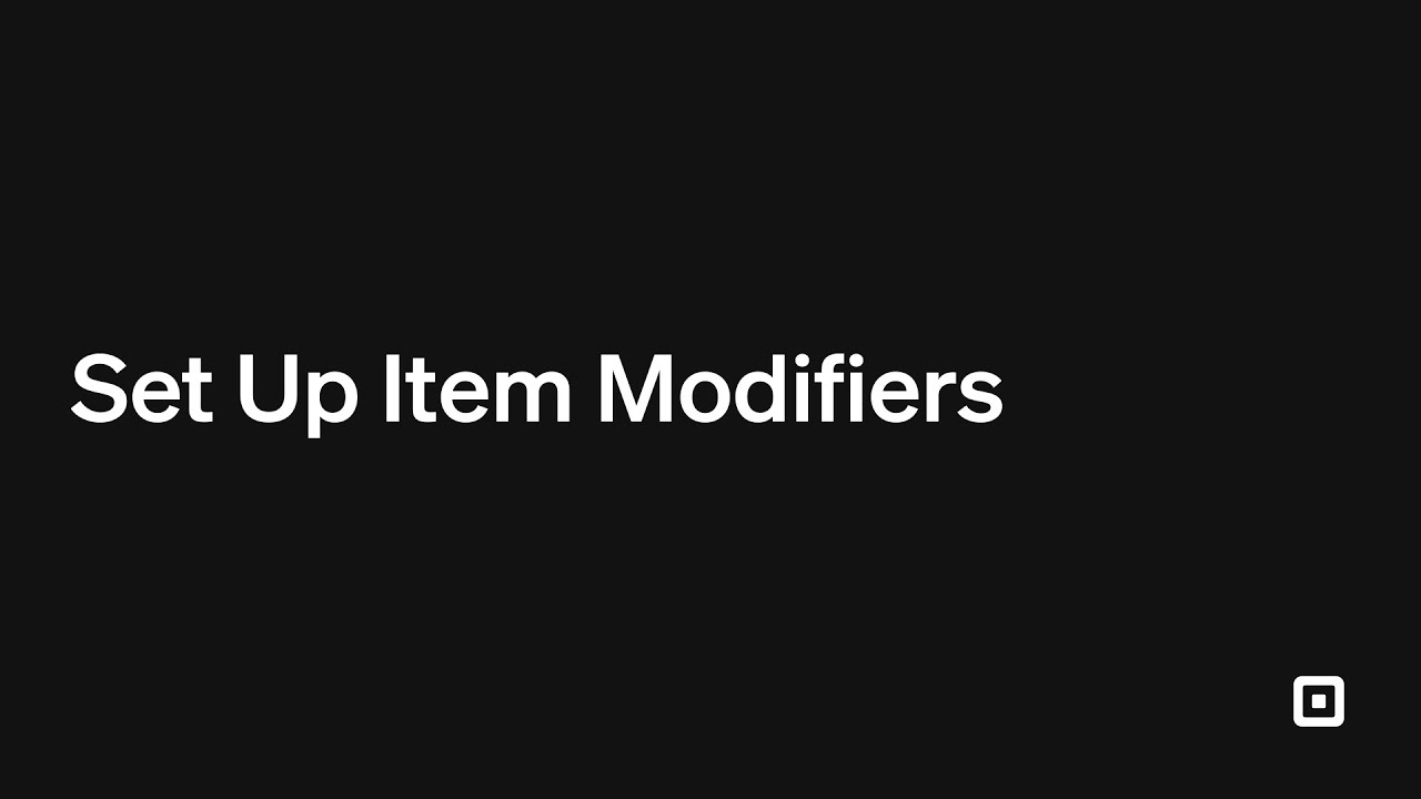 Set Up Item Modifiers with Square