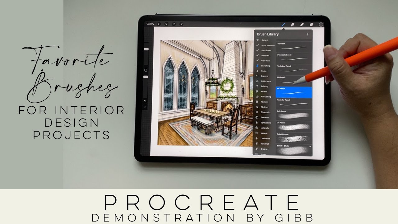 My Favorite Free Procreate Brushes for Interior Design Projects