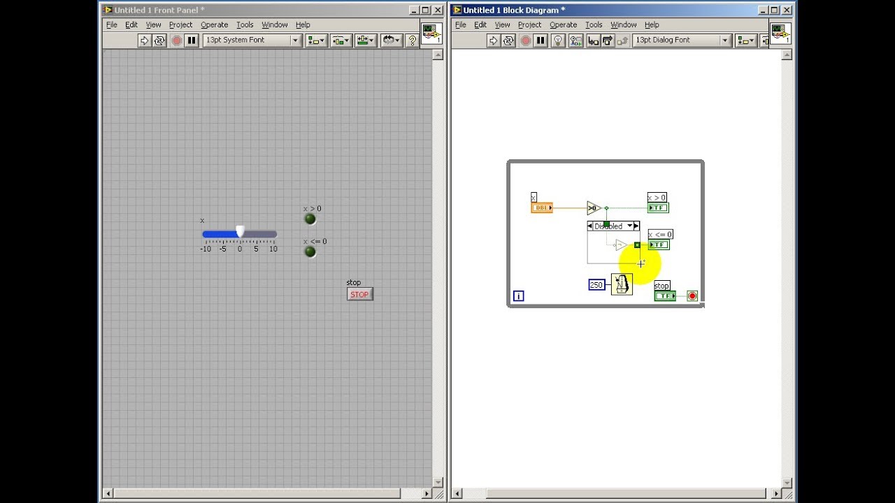 LabVIEW essential programming structures: Diagram Disable