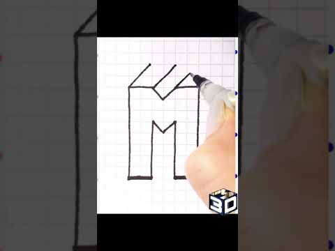 Cómo dibujar la letra M en 3D paso a paso muy FÁCIL Ⓜ️😉 | Trucos Lindos Shorts