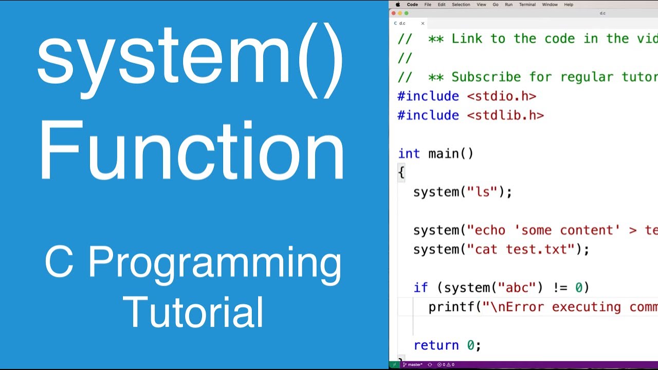 system() Function To Run Shell Commands | C Programming Tutorial