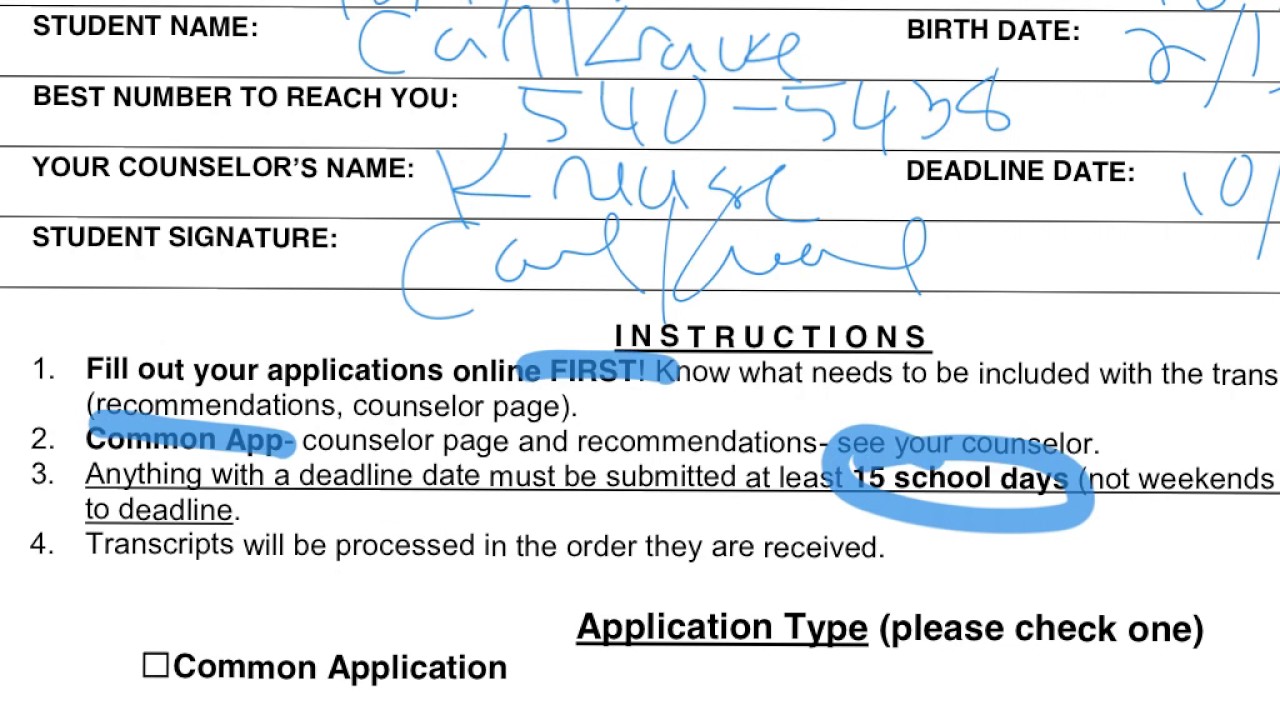 Transcript request video