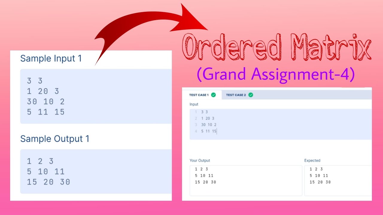 Ordered Matrix | Grand Assignment -4 | Nxtwave CCBP 4.0