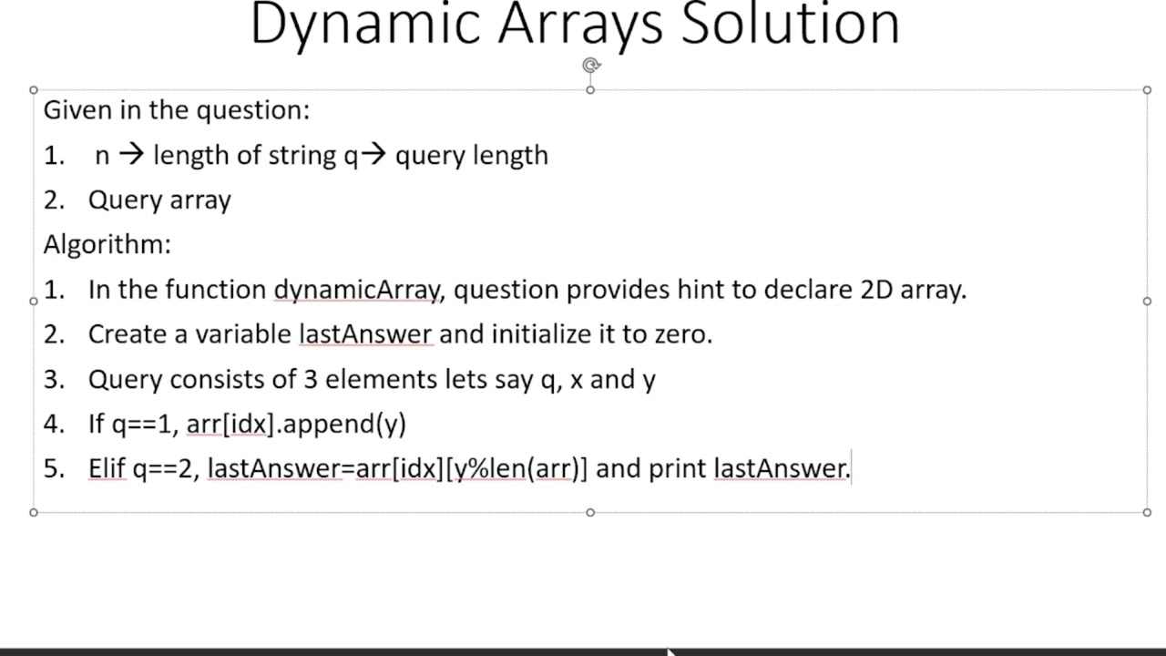 Hackerrank Dynamic Array DataStructures Problem Discussion Solution
