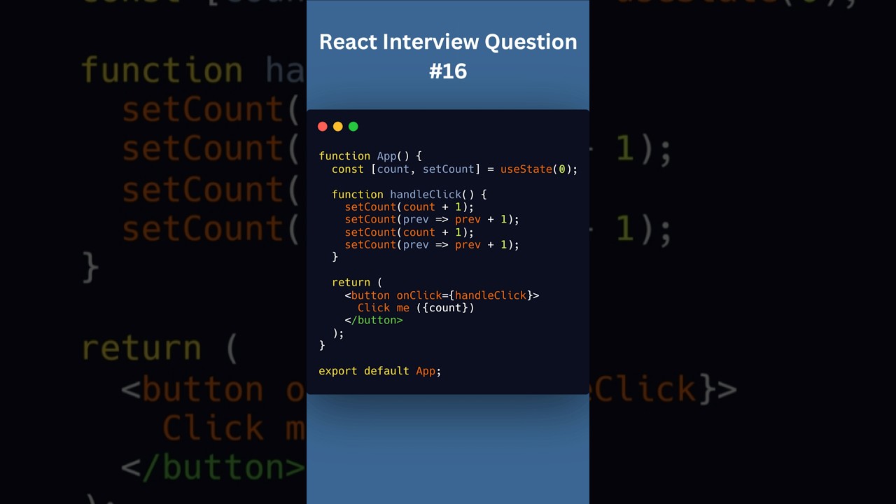 React interview question #reactjs #frontend #javascript #html #css #webdevelopment #webdev#react