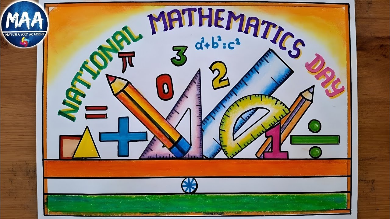 National Mathematics Day Drawing | How to Draw National Mathematics Day | Mathematics Day Poster 