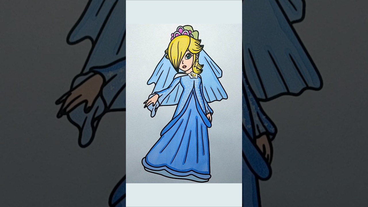 Princess Rosalina Wedding Dress Coloring | Fun Art for Kids