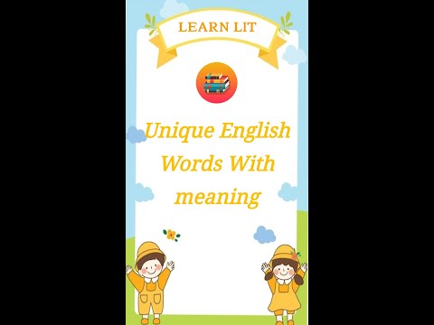Unique English Words With Meaning/New Words that start with "A"