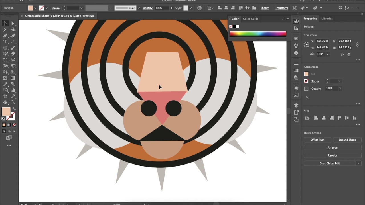 Adobe Illustrator: Simple Shape Tiger