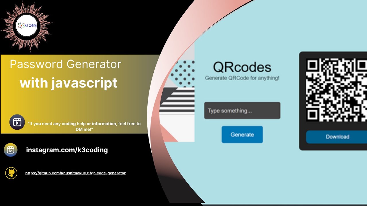QR Code Generator Web App | JavaScript Project for Beginners 🔥