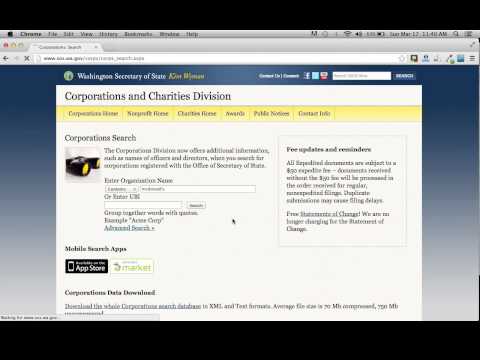 Washington Secretary of State Business Search