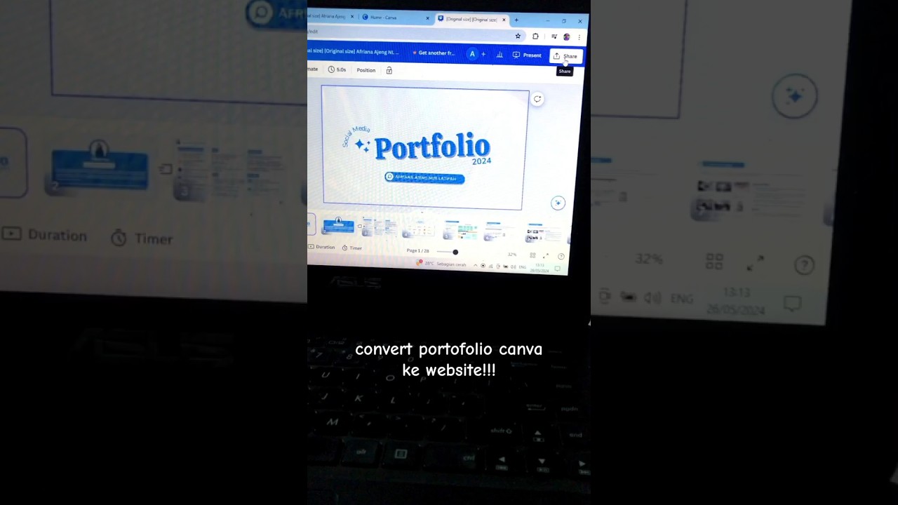 cara convert portofolio canva ke website! #digitalmarketing #contentcreator #portfolio