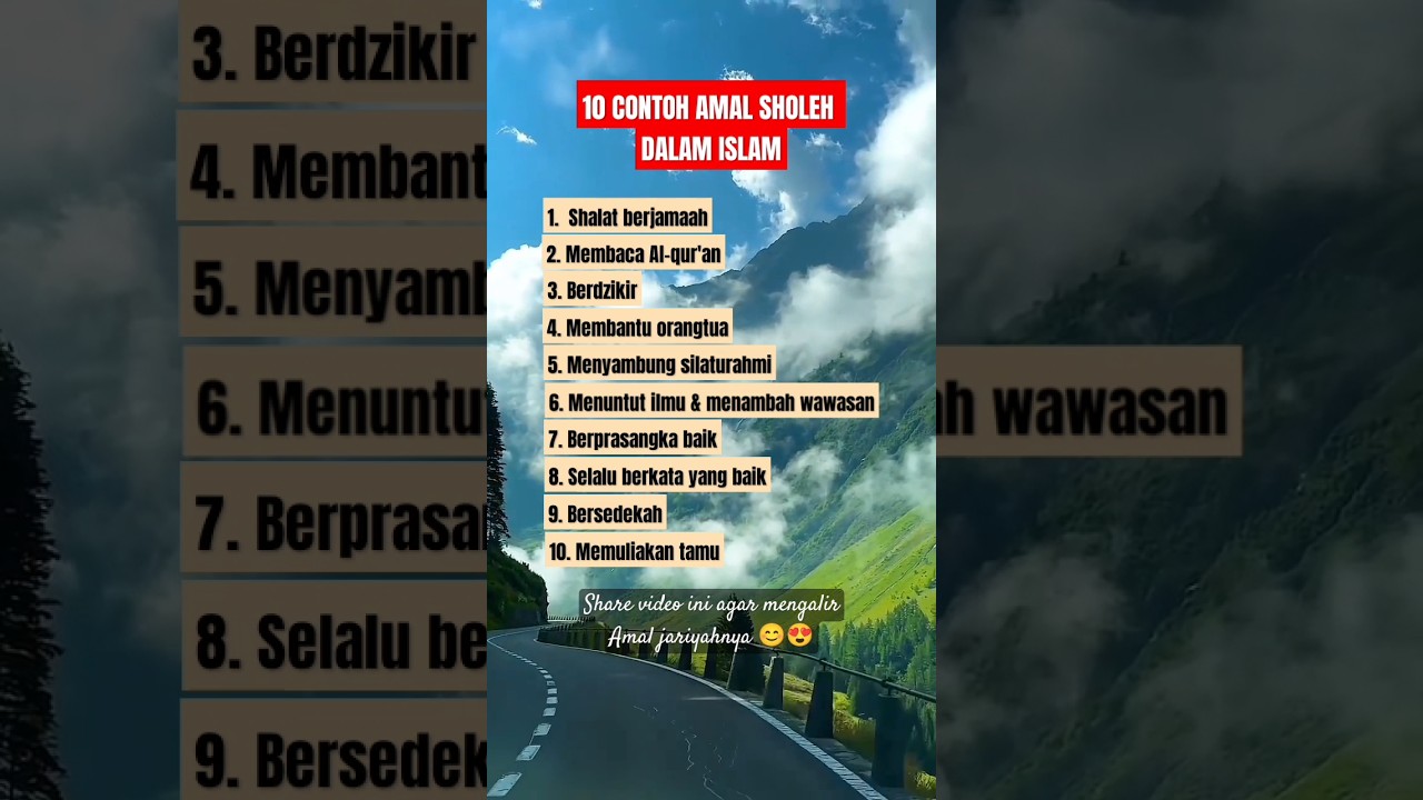 10 contoh amal sholeh dalam islam