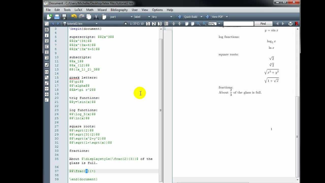 LaTeX Tutorial 2 - Common Math Notation - Part 2/2