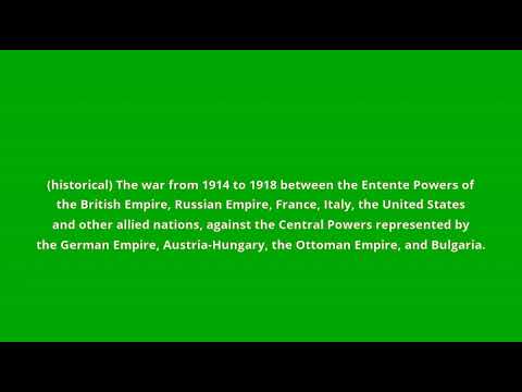 what is the meaning of World War I.