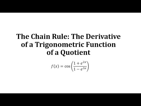The Chain Rule: The Derivative of a Trigonometric Function of a ...