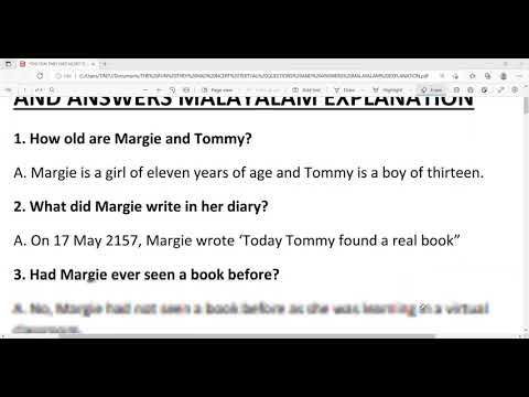 THE FUN THEY HAD /TEXTUAL QUESTIONS & ANSWERS/ EXPLANATION MALAYALAM/NCERT CLASS 9 UNIT 1