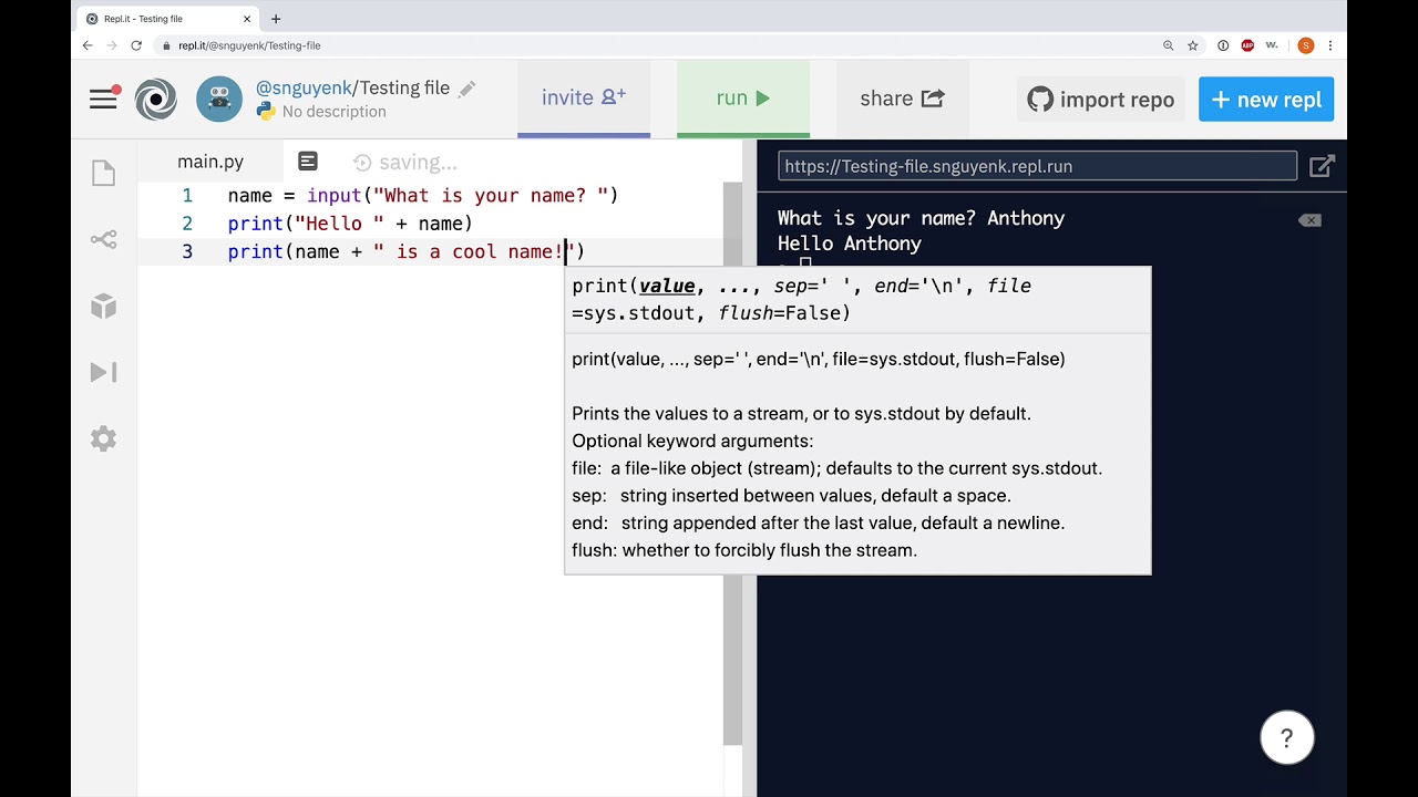Python Concatenation
