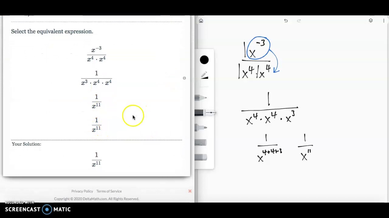 2.c DeltaMath Help (Basic Exponent Rules)
