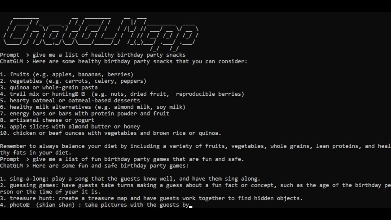 LLM (chatGLM 6B) using C++ on a single I7 CPU!
