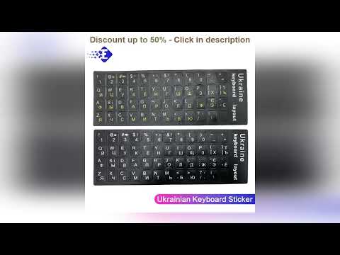 Ukraine Language Ukrainian Keyboard Sticker Layout Durable Alphabet Black Background White Letter