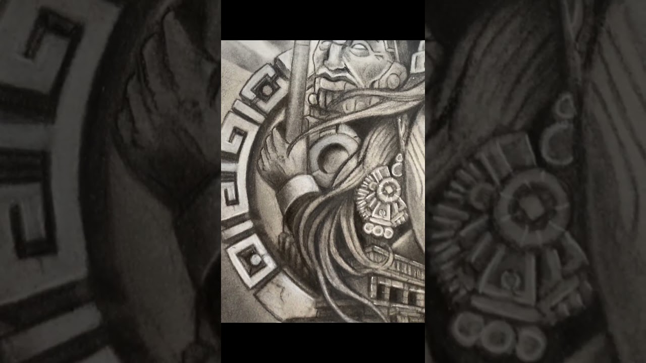 Aztec princess pencil drawing/ Aztec art