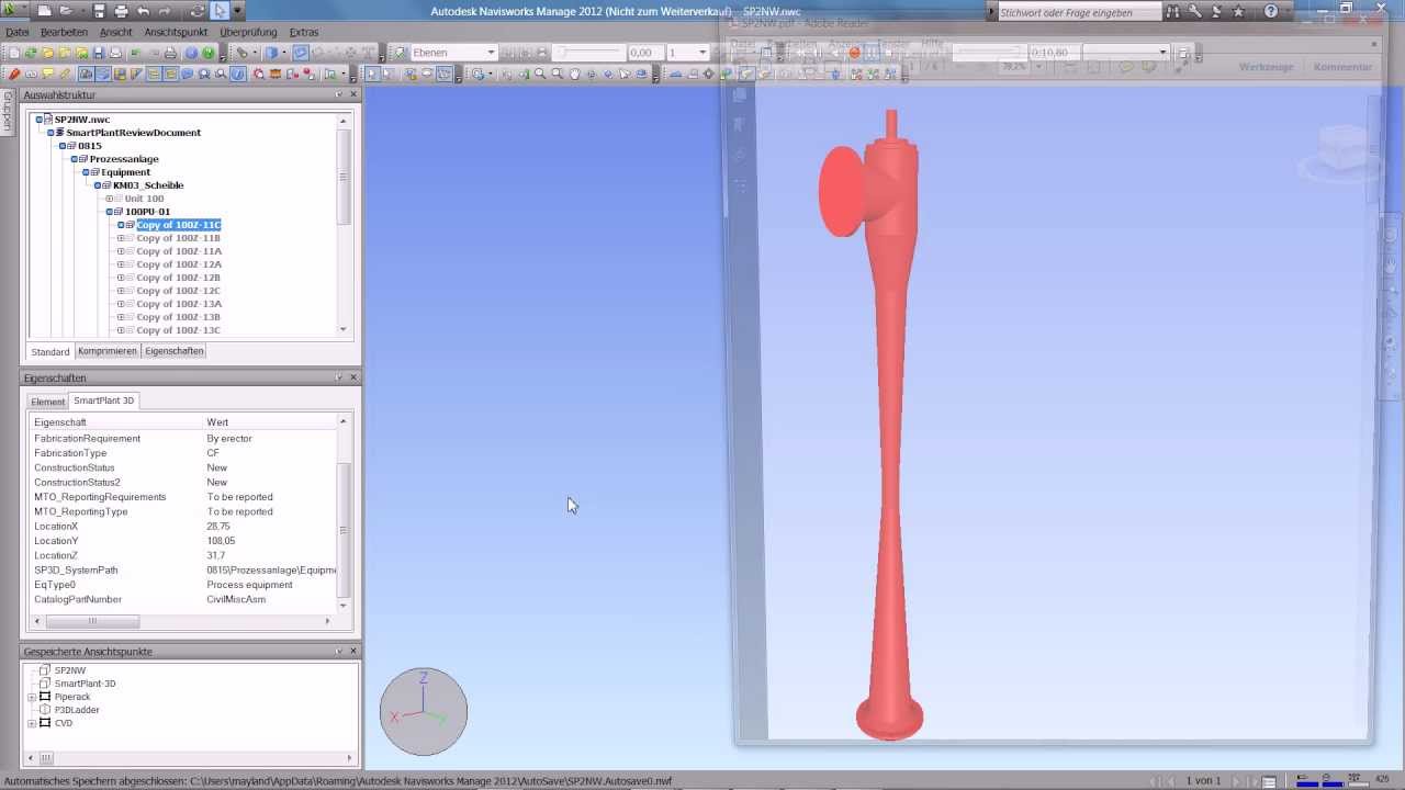 How to export 3D PDF from Smartplant 3D?