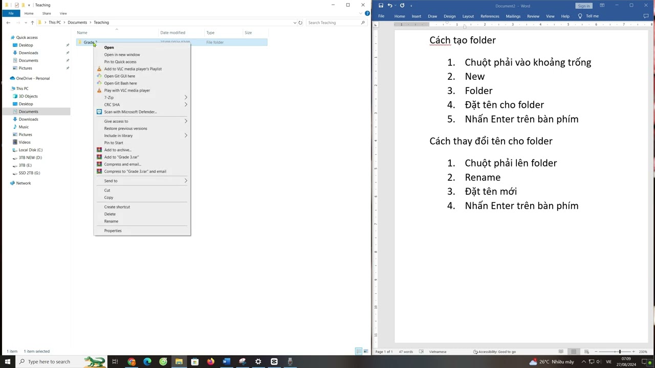 How To Create / Rename / Delete a Folder (Grade 3)