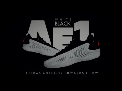 WHITE AND BLACK 2025 Adidas Anthony Edwards 1 Low β SNEAKER RELEASE