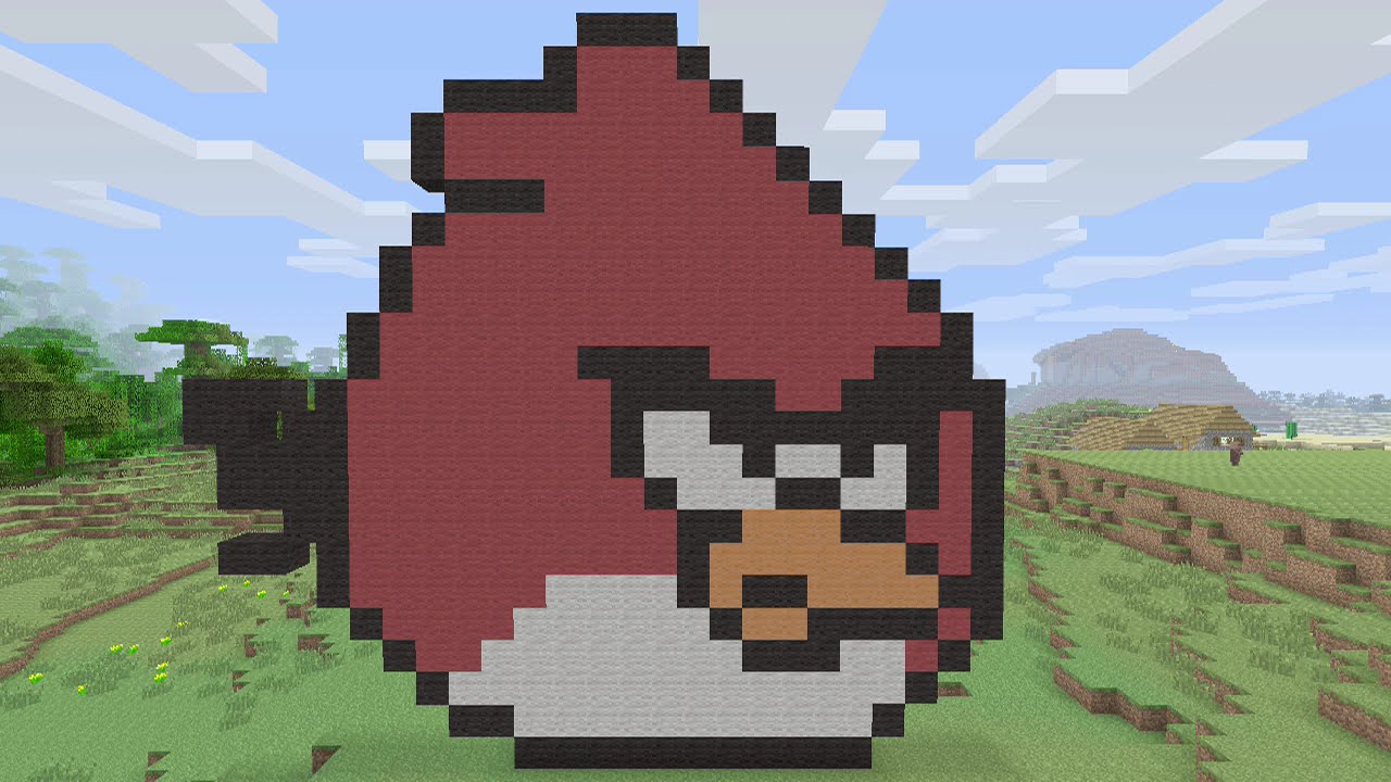 Minecraft Tutorials - Angry Bird Pixel Art