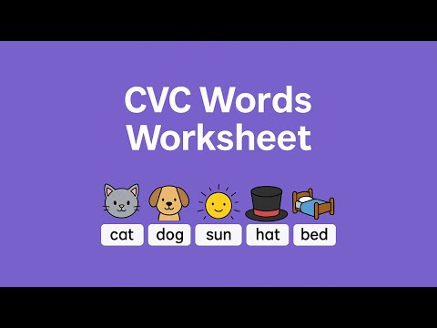 CVC Words Worksheet #kindergarten