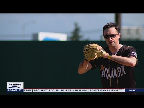 The Good Day Seattle team takes the mound, trying out for Aquasox first pitch | FOX 13 Seattle