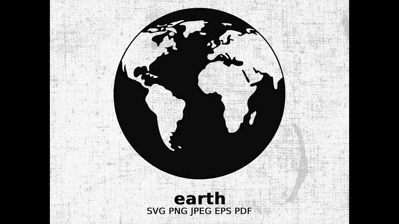 Earth Silhouette SVG, Globe Clipart, Planet Vector, World Map Digital Cut File