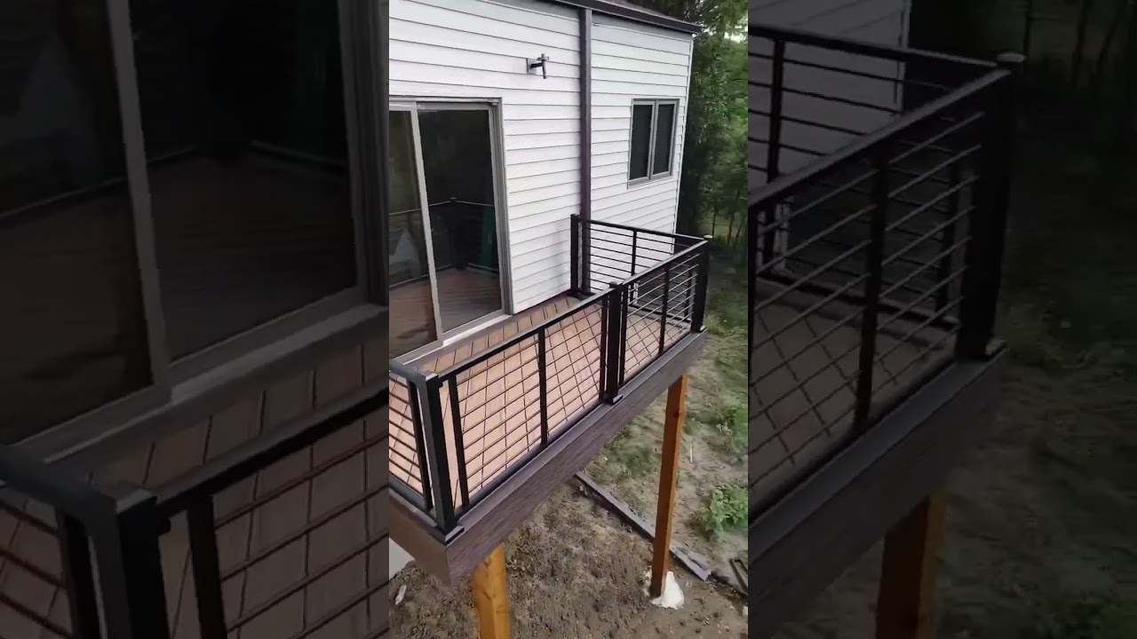 Trex Horizontal Rod Rail #deckconstruction #deckbuilding