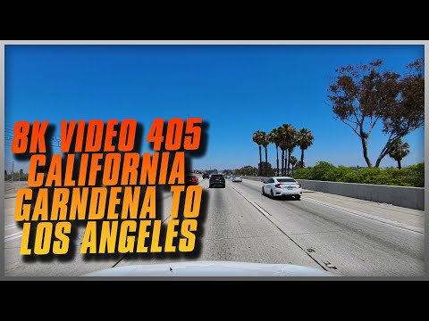 8K 4K VIDEO 405 FREEWAY LOS ANGELES TO GARDENA CALIFORNIA 2024
