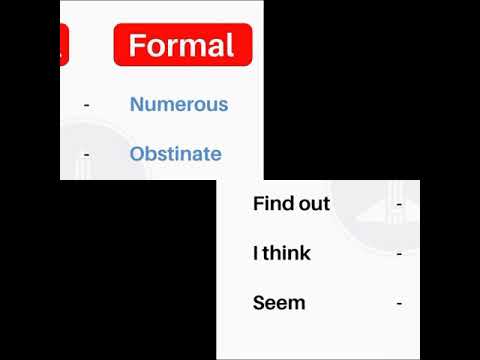 useful Formal & Informal Words In English | Informal VS. Formal english #formal #informal #english