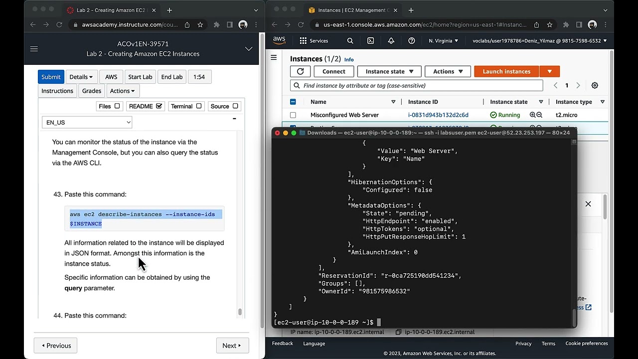 AWS Academy Cloud Operations (SysOps) Module 3: Lab 2 - Creating Amazon EC2 Instances