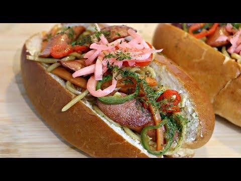 JAPANESE HOT DOG RECIPE - 焼きそばパン - COOKING WITH CHEF DAI