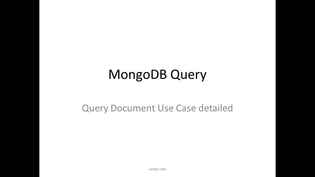 Mongo db tutorial Query Document PPT 07