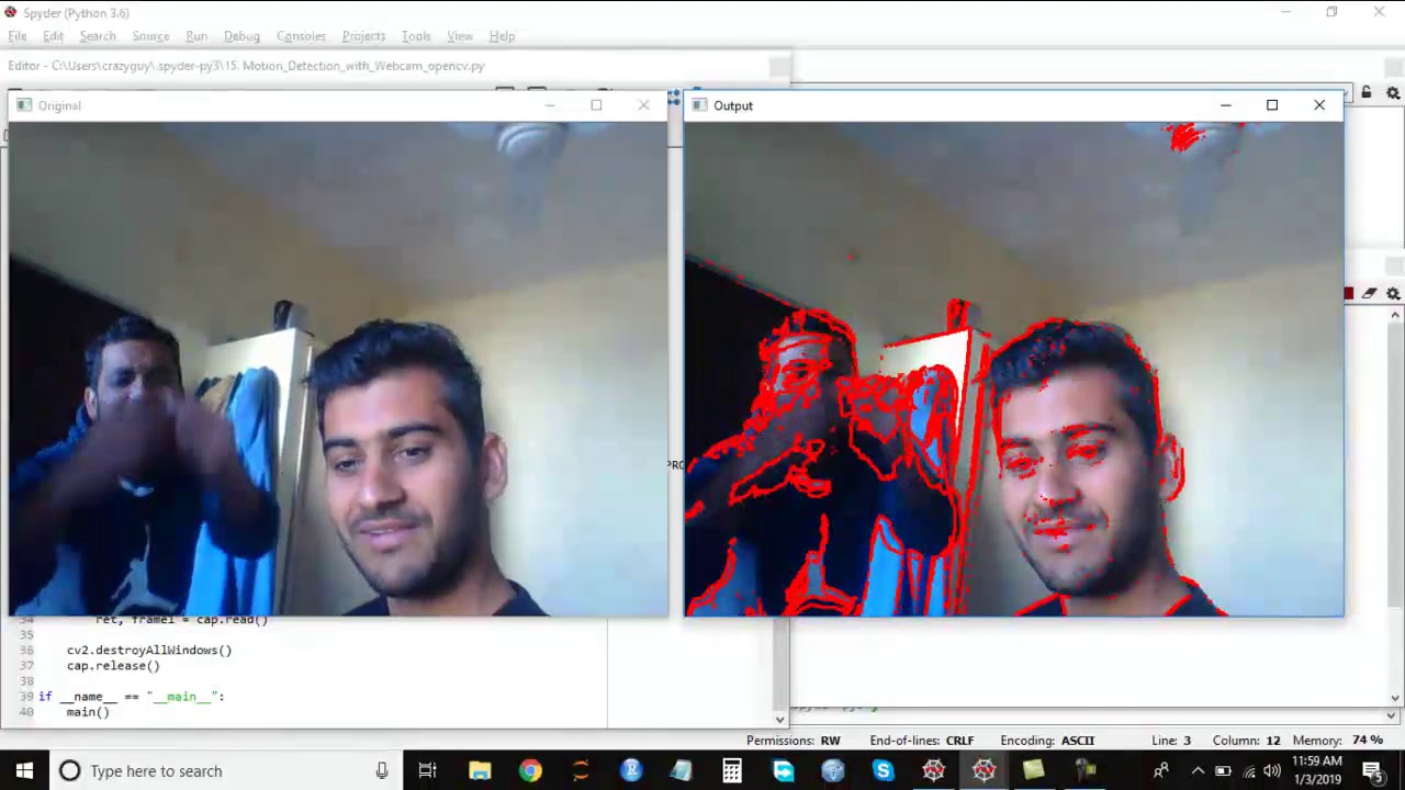 Motion Detection with Webcam Using OpenCV and Python