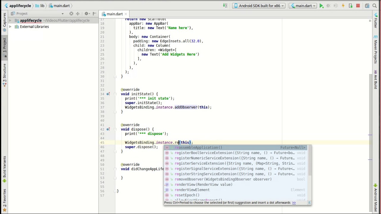 Flutter 38 - App Life Cycle