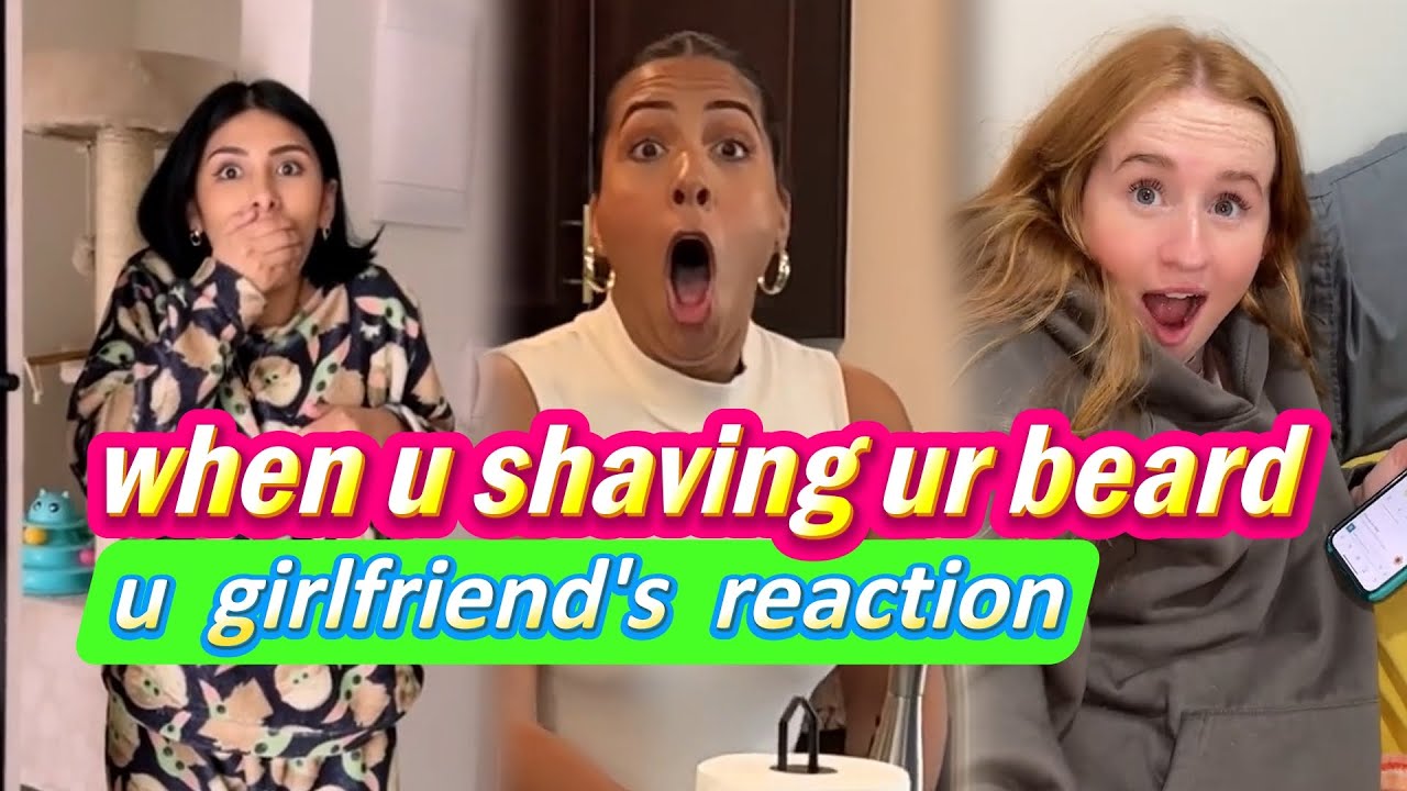 Funny😄｜Shaving beard to see girlfriend's reaction!｜ La reacción de mi novia cuando me quité la barba