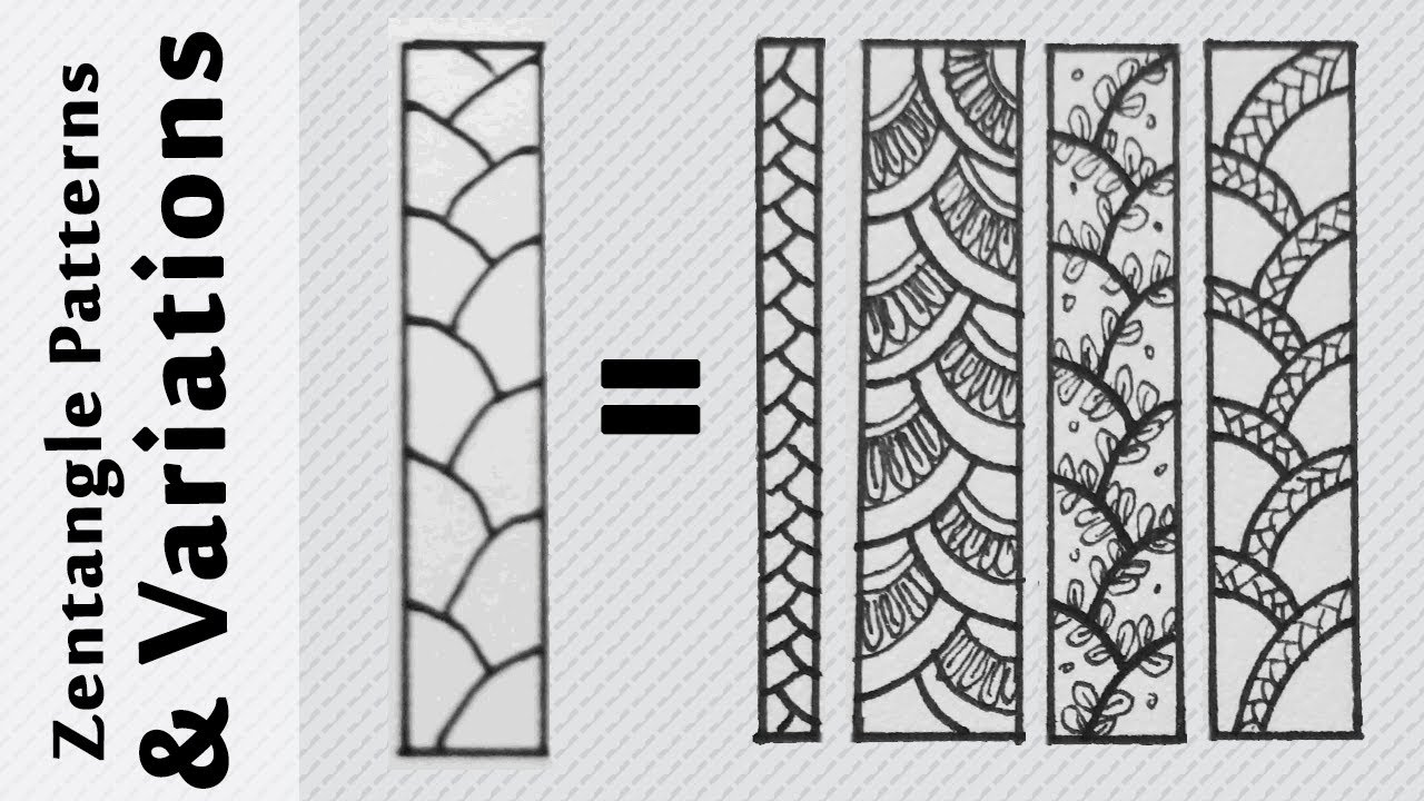 7 Zentangle simple Linear Patterns & Variations | Vertical Patterns Detailing | Art Tutorial #1