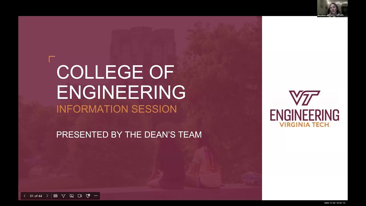 College of Engineering Virtual Information Session November 2025