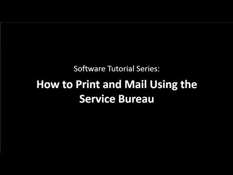 Service Bureau – How to Submit an Upload for Printing & Mailing
